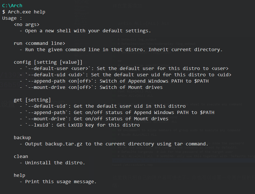 Install Arch WSL and configure - 野声